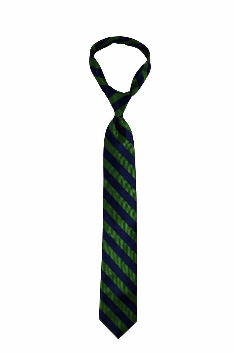 Green Navy Blue Striped Skinny Tie only $35.00 - GoTie