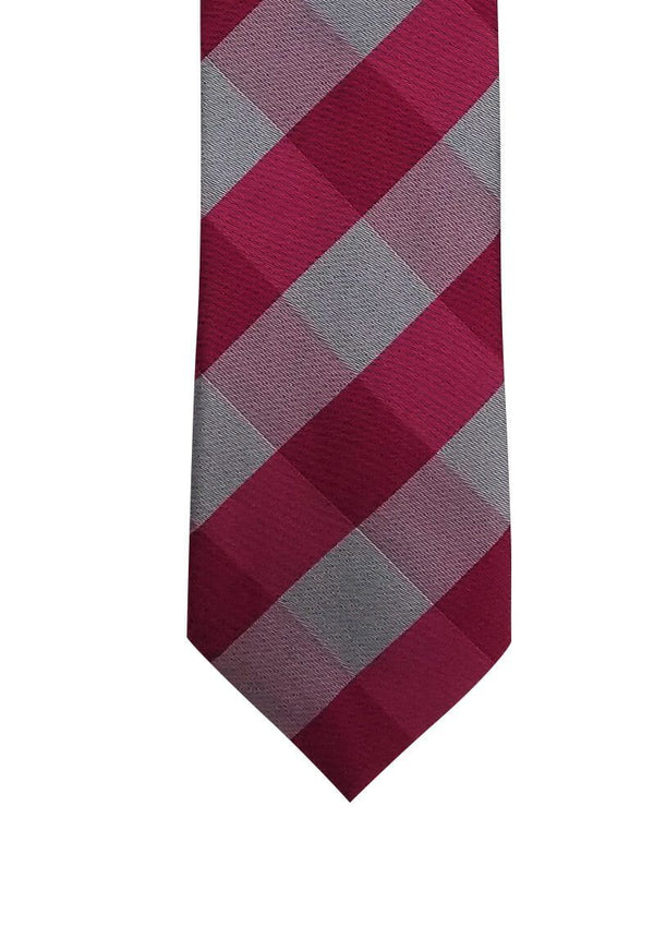 Large Plaid Pink and Gray Tie only $35.00 - GoTie